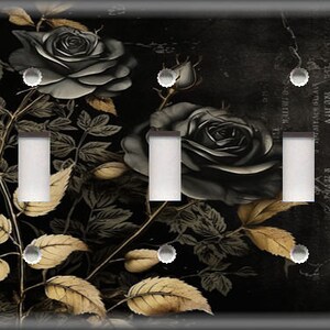 Gothic Design Light Switch Covers and Outlet Covers - Black Rose Design ...