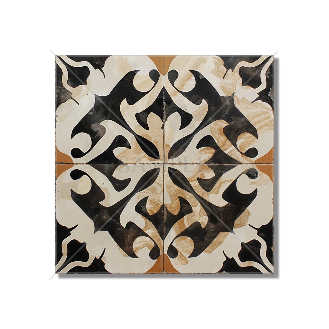 Rustic Black and Tan Ceramic Tile - Patterned Tile Backsplash - Kitchen ...