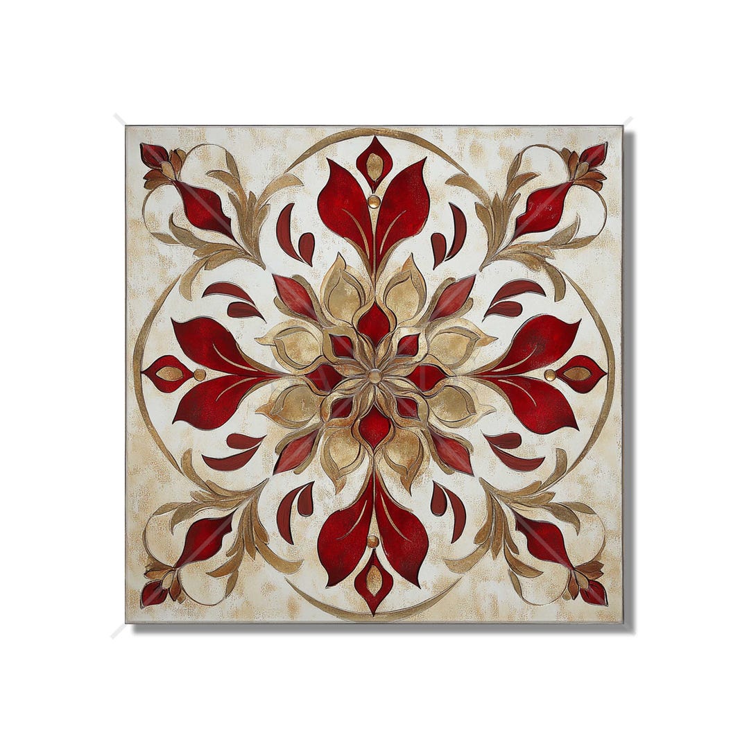 Red Ceramic Tile Unique Patterned Red Kitchen Backsplash Tiles Red ...