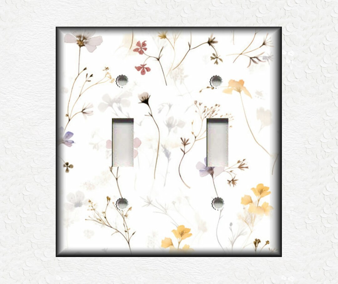 Botanical Pressed Flowers Light Switch Cover - Botanical Art Design ...