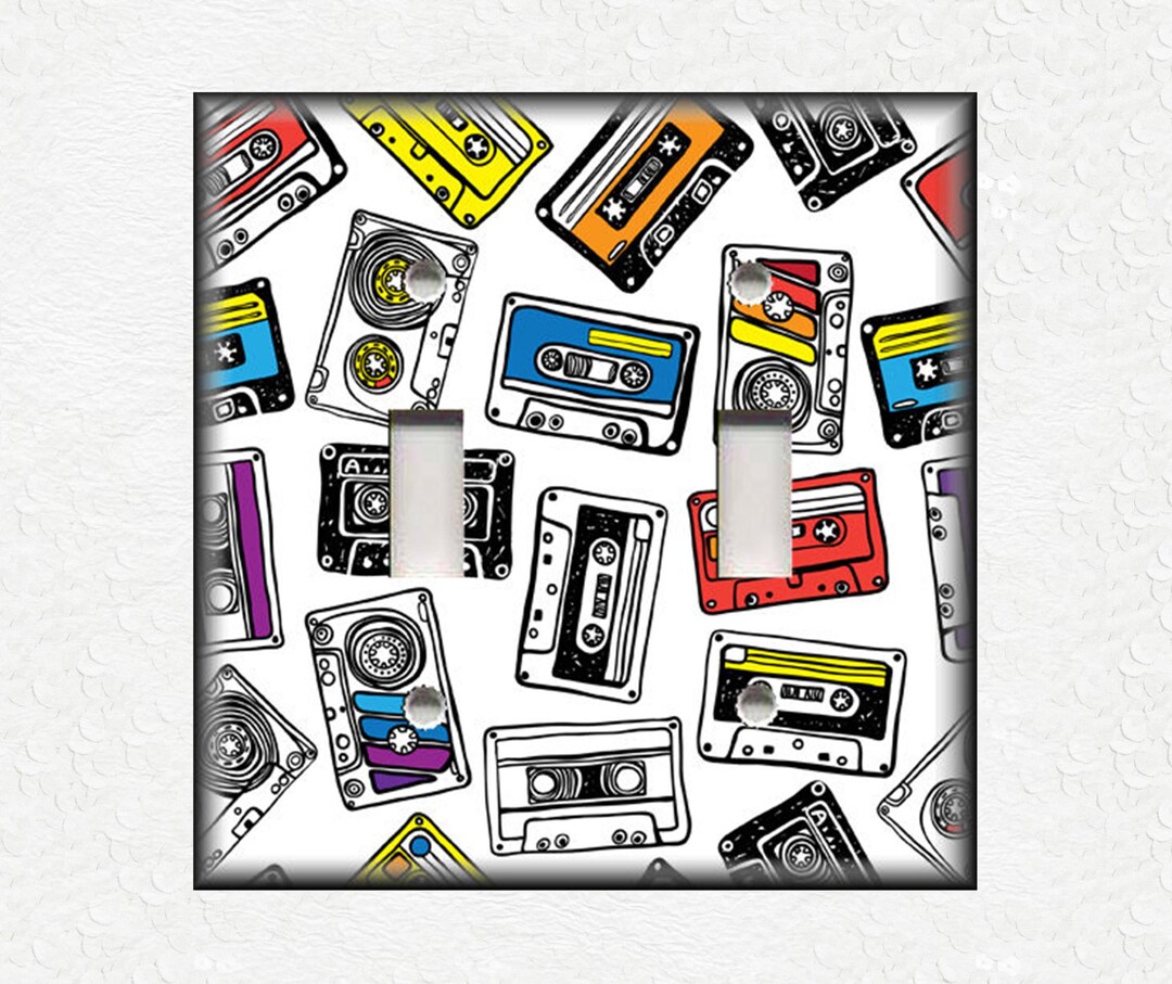 Tape Cassette Design Metal Light Switch Plate Covers and Outlets Covers ...