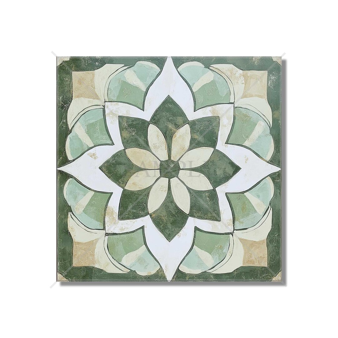 Aged Green Ceramic Tile - Vintage Aged Design Tile - Unique Green ...