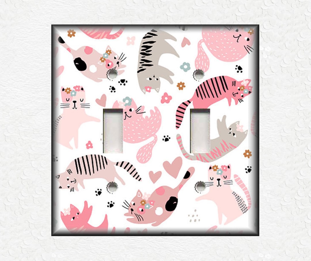 Pink Cat Switch Plate Covers and Outlet Covers - Cat Design Home Decor ...