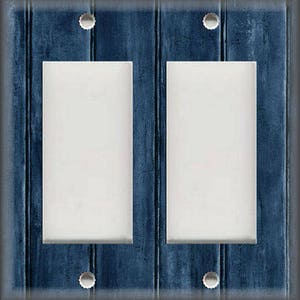 Navy Blue Design Image of Rustic Wood - Metal Light Switch Plate Cover ...