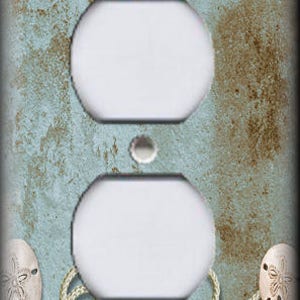 Beach Switch Plates Outlet Covers - Coastal Decor Sand Dollars Rope ...