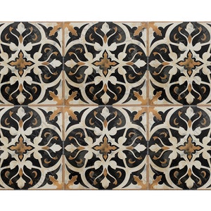 Rustic Black and Tan Ceramic Tile - Patterned Tile Backsplash - Kitchen ...