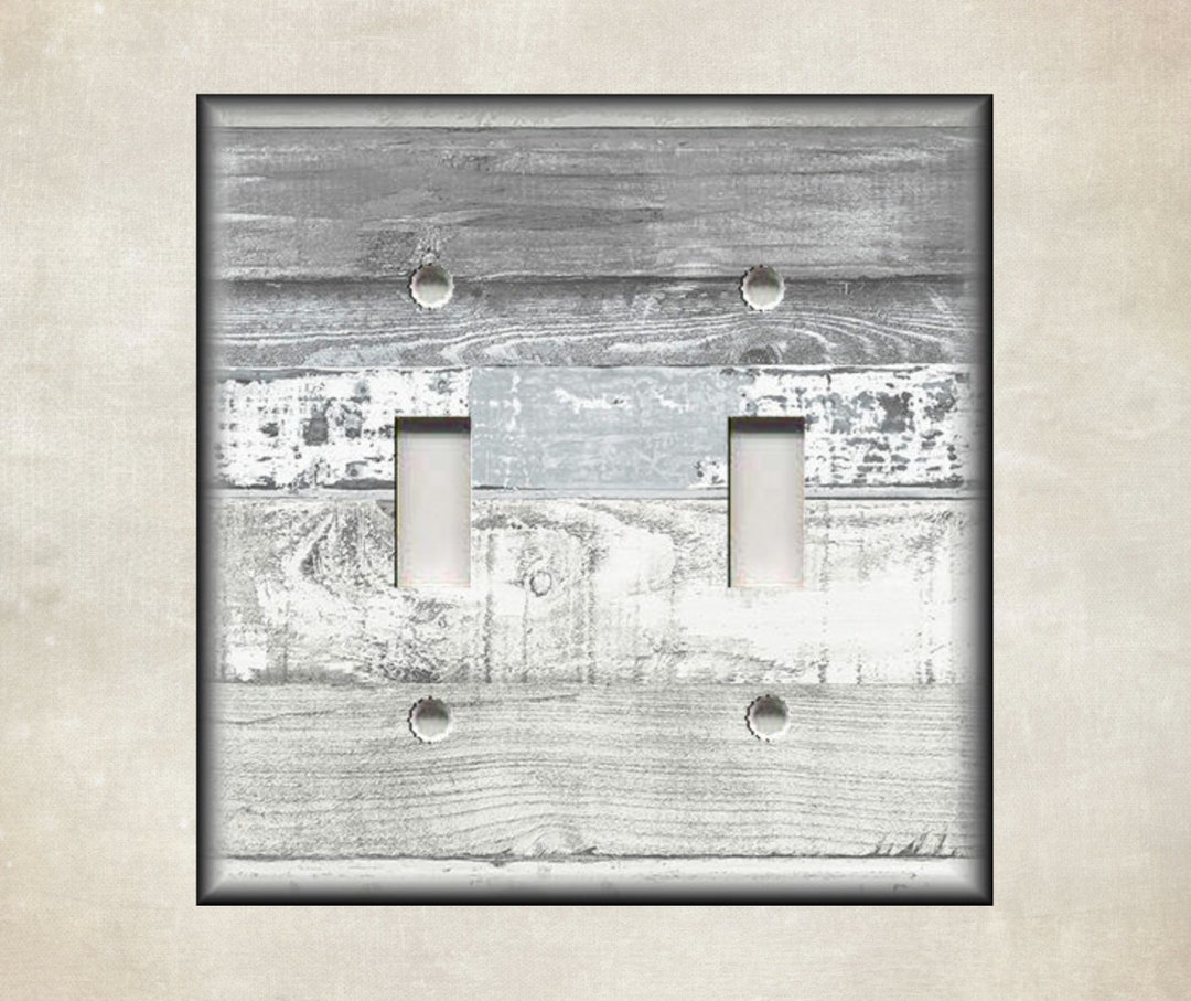 Aged Barnwood Design Rustic Farmhouse Decor - Metal Light Switch Cover ...
