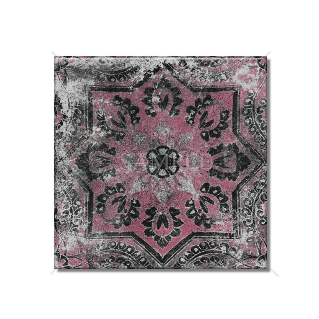 Mixed Pink and Grey Vintage Design Ceramic Tile - Vintage Mixed Ceramic ...