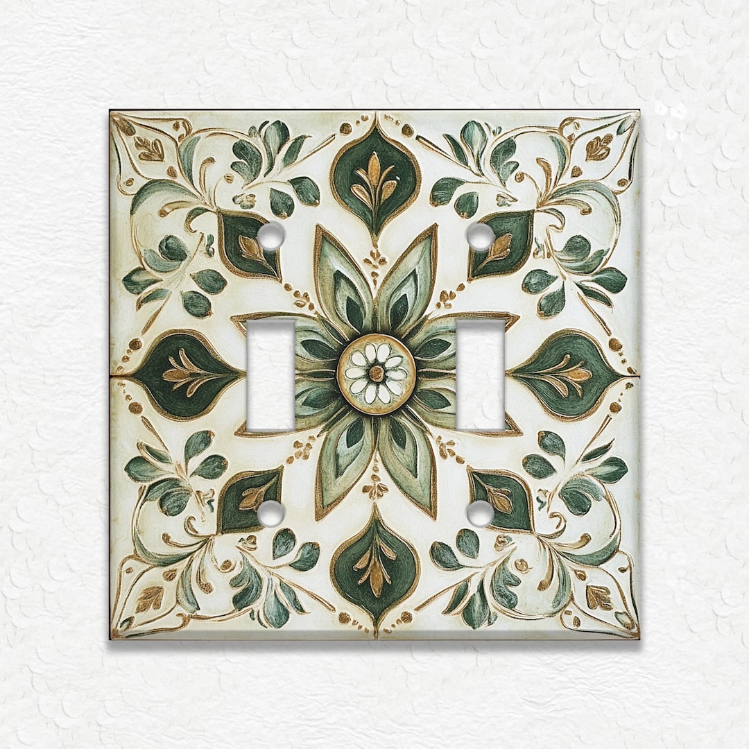 Antique Green Metal Switch Plate Covers and Outlet Covers Unique Light ...
