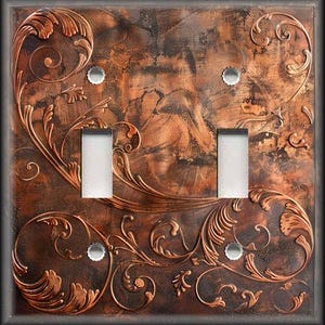 Metal Light Switch Plate Cover - Image of Aged Copper - Patina Design ...