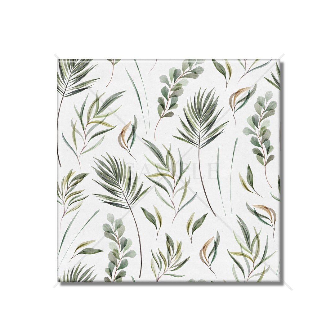 Leaf Design Ceramic Tile - Multi Colored Ceramic Kitchen Backsplash ...