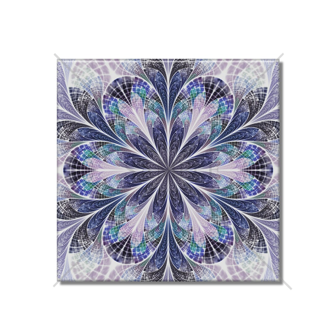 Purple and Blue Patterned Ceramic Cathedral Tile Kitchen Backsplash ...