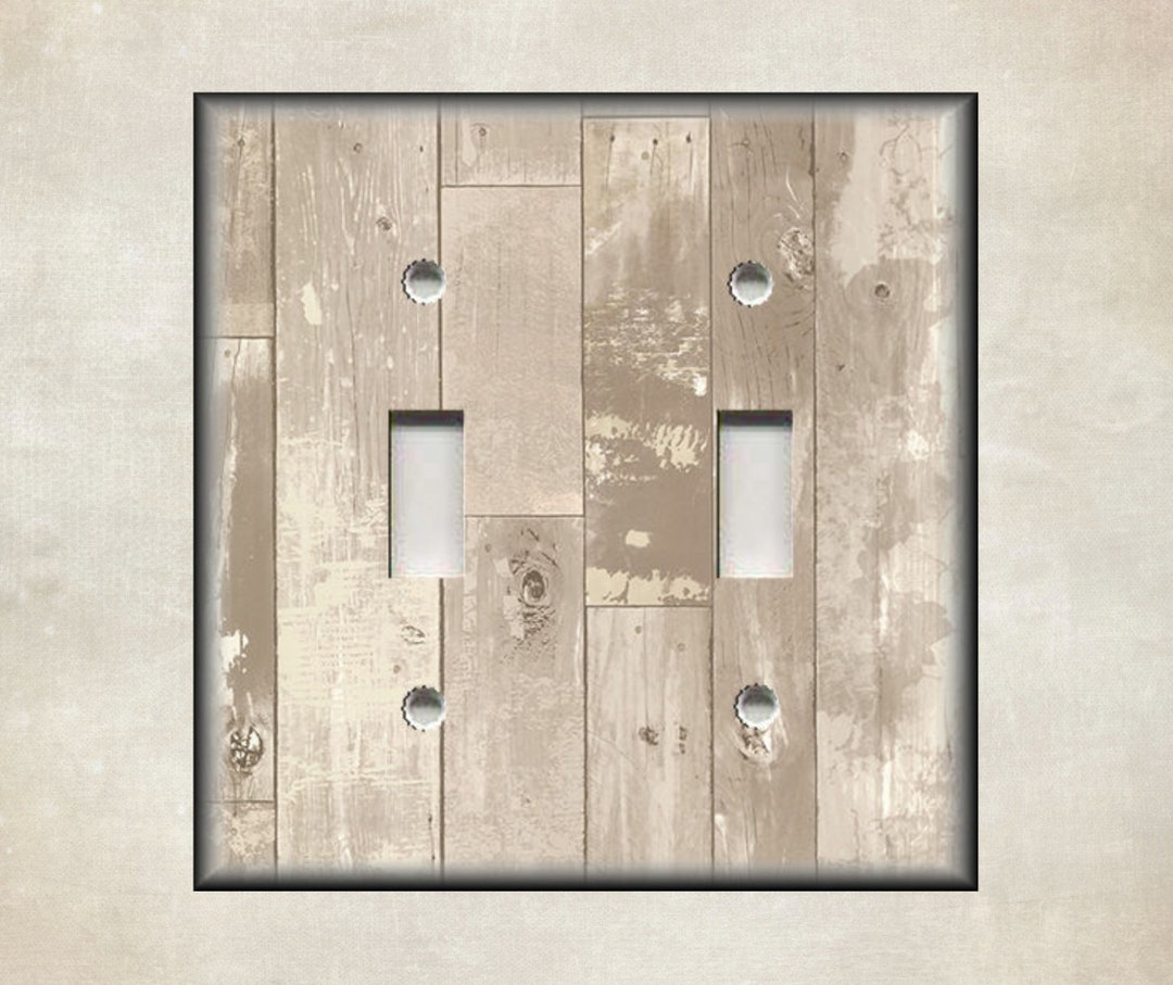 Rustic Wood Plank Design Decor - Metal Light Switch Cover - Switch ...