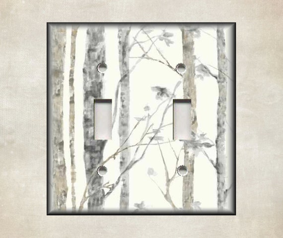 Birch Tree Watercolor Art Tree Decor Metal Light Switch - Etsy