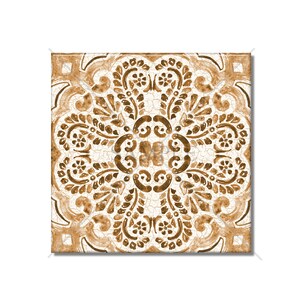 Brown Decorative Medallion Ceramic Tile Vintage Design Ceramic Kitchen ...