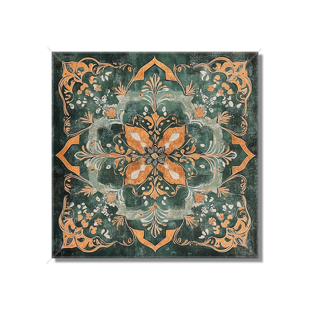 Dark Green Copper Ceramic Tile - Vintage Aged Design Tile - Unique ...