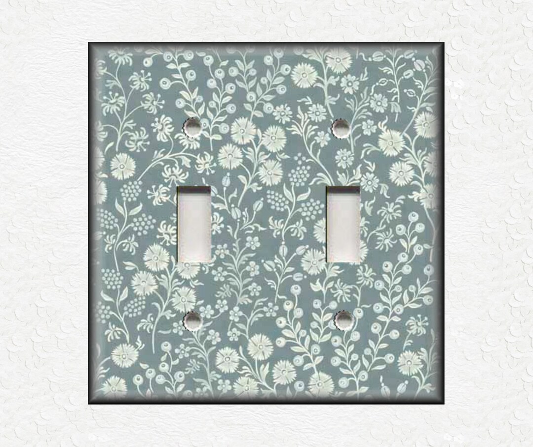 Antique Floral Design Teal Blue Switch Plate Cover - Decorative ...