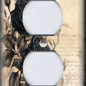 Gothic Design Light Switch Covers and Outlet Covers Black Rose Design ...