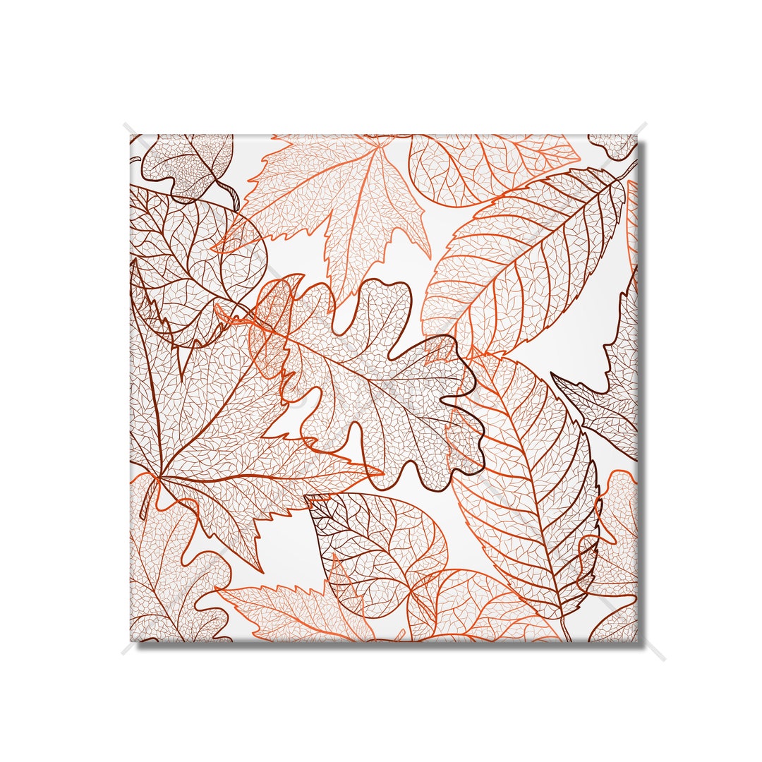 Continuous Leaf Design Ceramic Tile - Orange Leaf Ceramic Kitchen ...