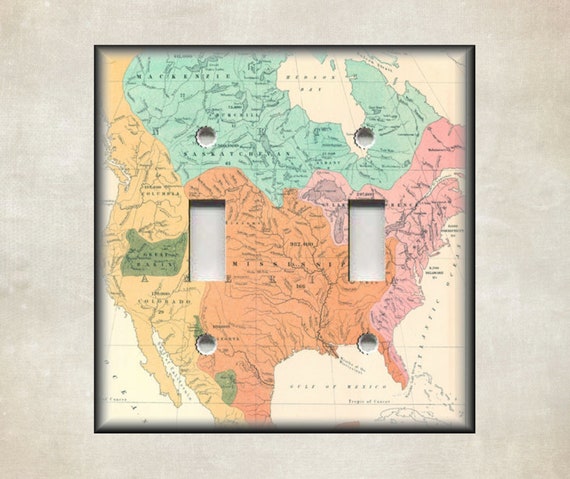 Vintage Travel Map Decor Map Metal Light Switch Cover - Etsy