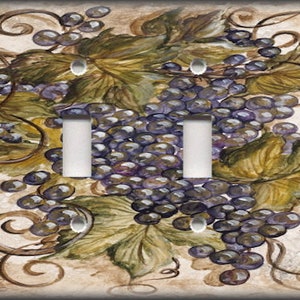 Purple Grapes Tuscan Kitchen Decor Metal Light Switch Plate Cover ...
