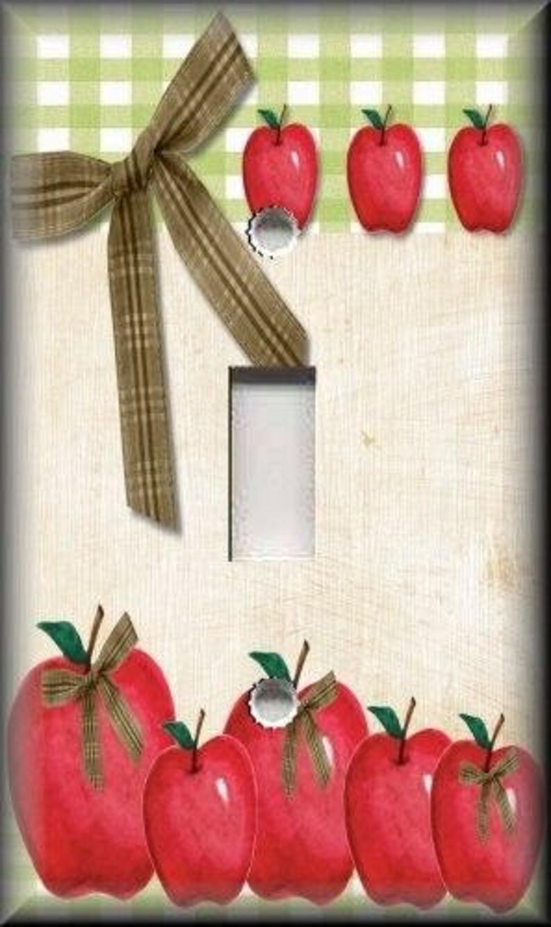 Metal Light Switch Plate Cover Country Kitchen Apples Home - Etsy