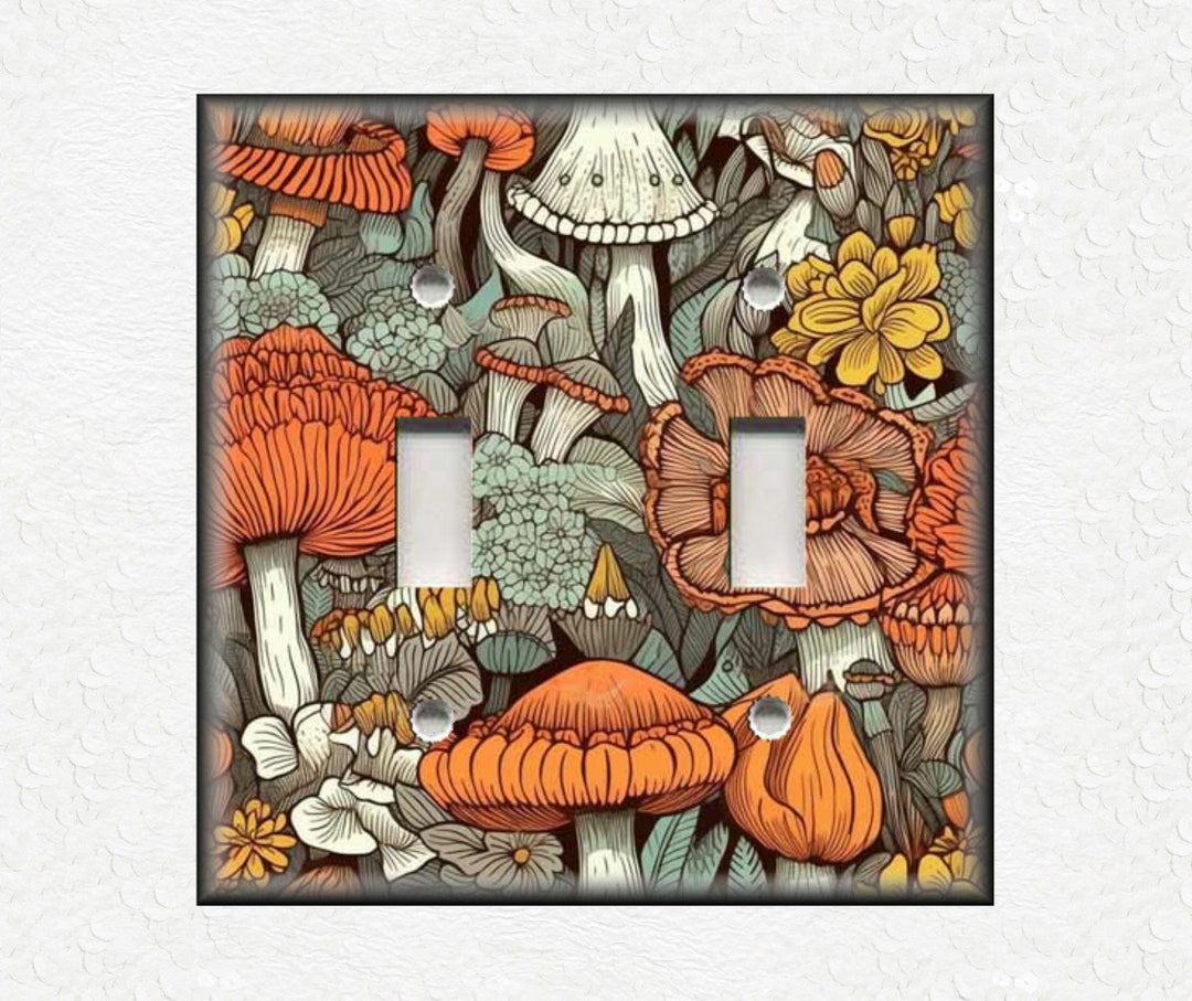 Vintage Mushroom Art Design Switch Plate Covers and Outlet Covers ...