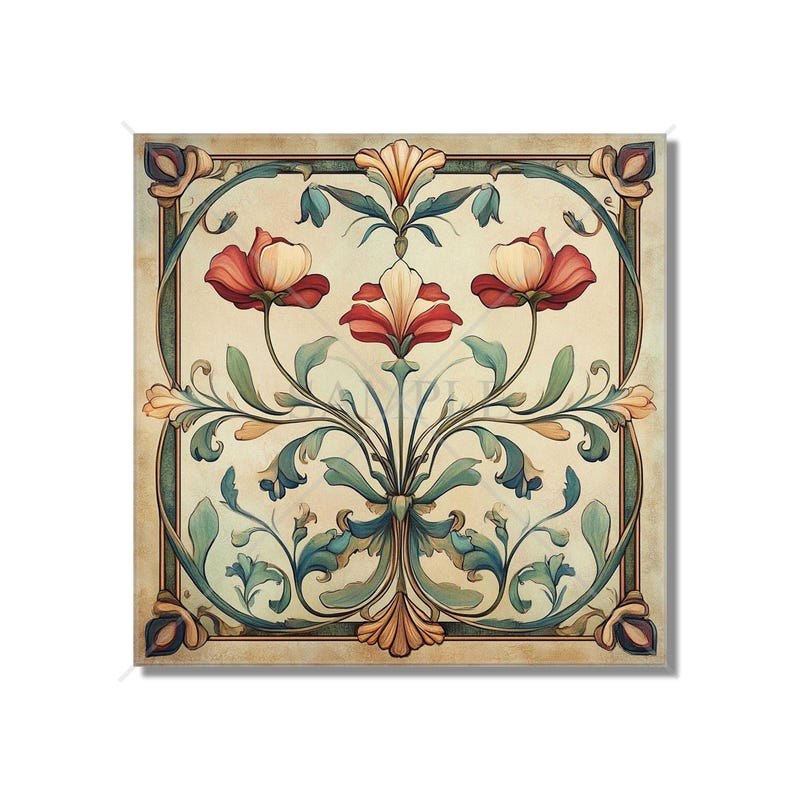 Ceramic Tiles Art Nouveau - Etsy