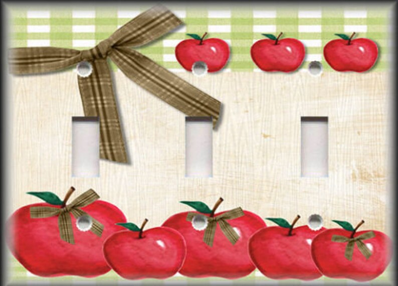 Metal Light Switch Plate Cover Country Kitchen Apples Home - Etsy
