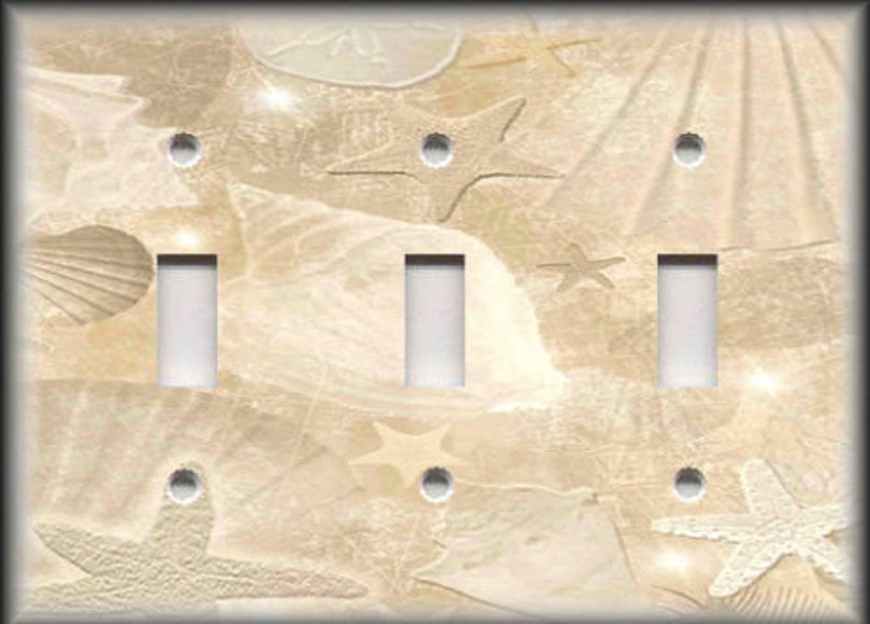 Beach Switch Plates Outlet Covers - Tranquil Beach Shells Coastal Home ...
