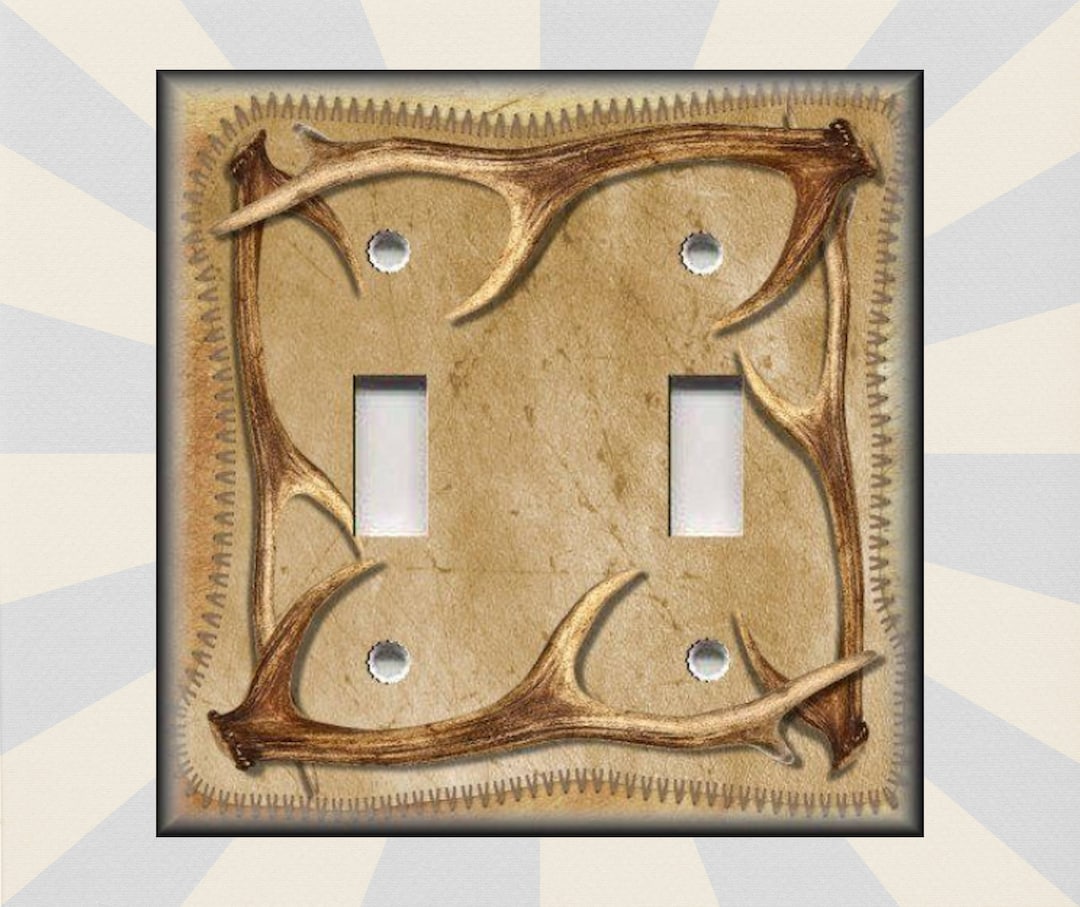 Deer Antlers Light Switch Covers Cabin Decor - Metal Light Switch ...