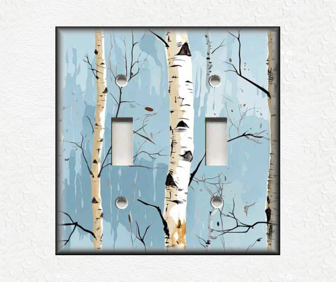 Birch Tree Design Switch Plate Covers and Outlet Covers Unique Light ...