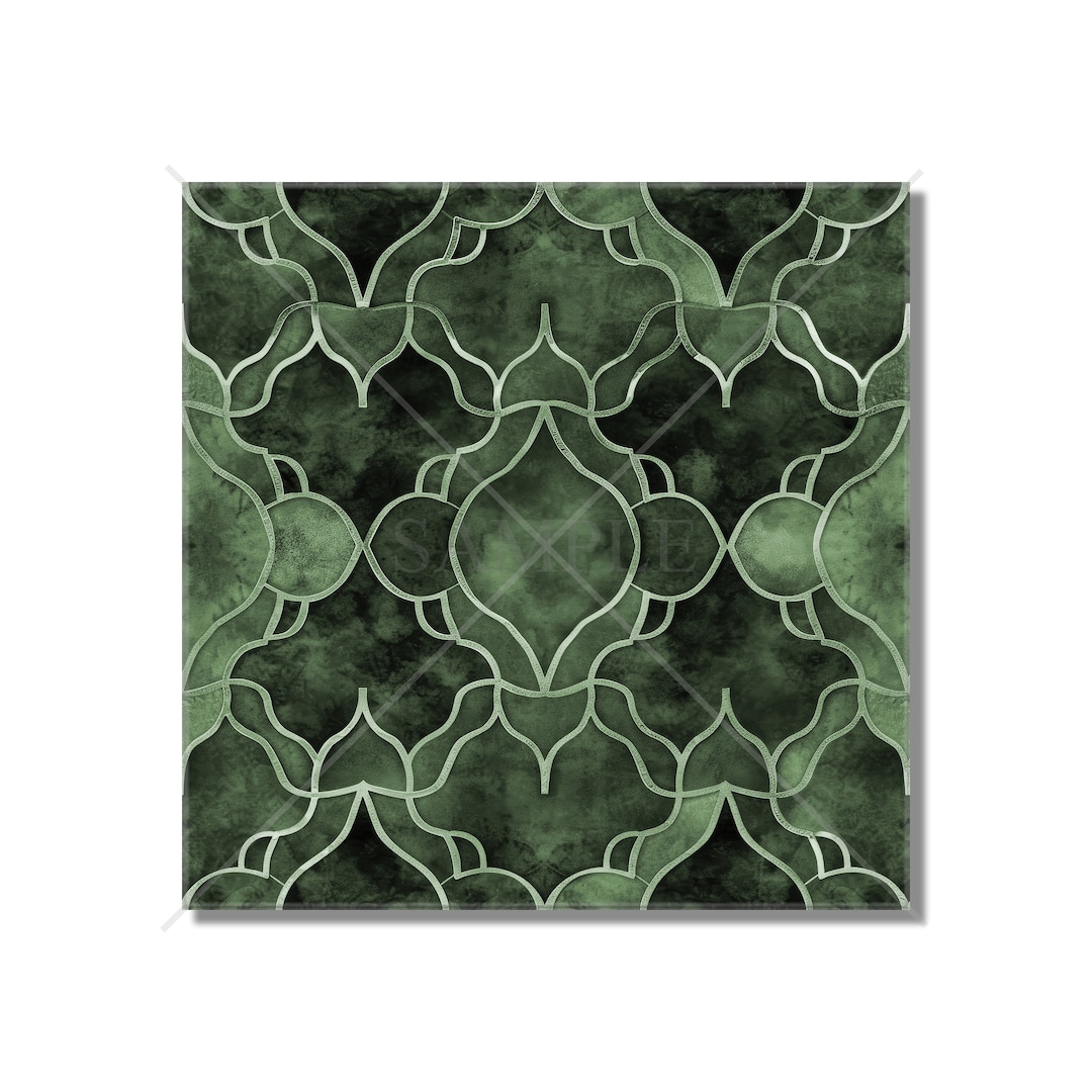 Green Moroccan Ceramic Tile - Kitchen Backsplash Tile - Bathroom Tile ...