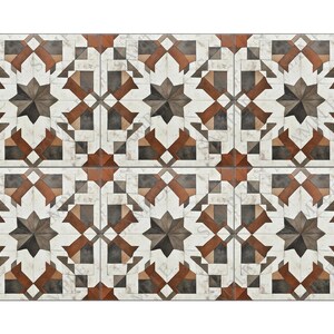 Mid-century Modern Design Ceramic Tile Rust Copper Gray Unique Kitchen ...