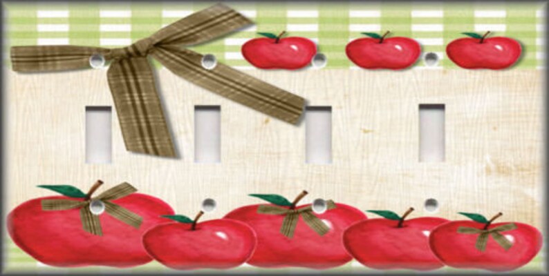 Metal Light Switch Plate Cover Country Kitchen Apples Home - Etsy