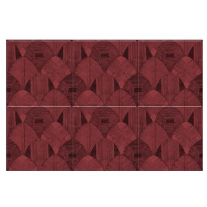Dark Red Ceramic Tile Vintage Art Deco Design Kitchen Backsplash Tile ...