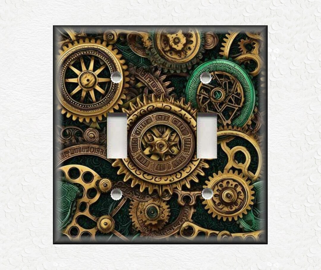 Steampunk Design Metal Light Switch Covers and Outlet Covers - Vintage ...