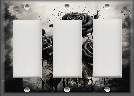 Gothic Design Light Switch Covers and Outlet Covers - Black Rose Design ...