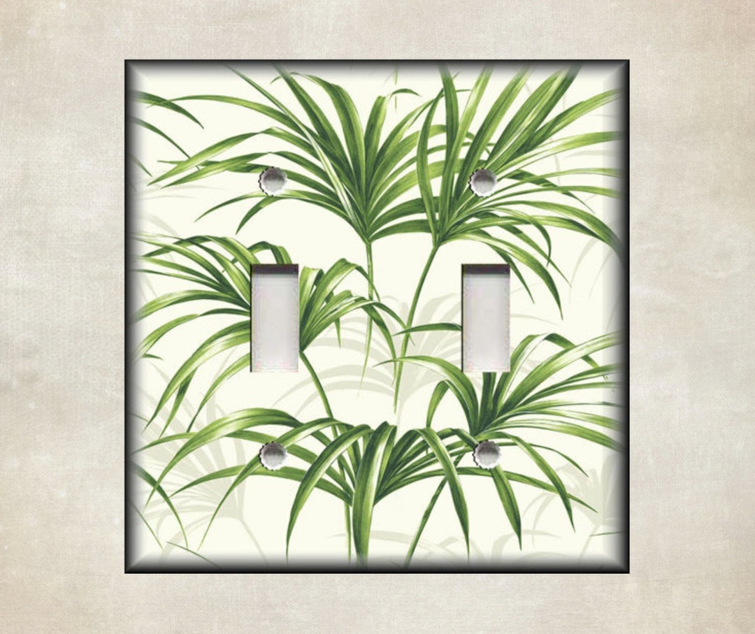 Beach Palm Switch Plate Cover - Metal Light Switch Cover - Beach Switch ...