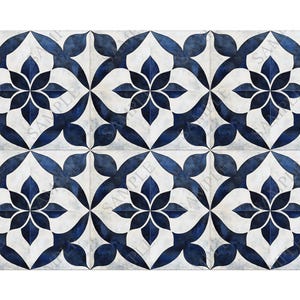 Dark Blue Ceramic Tile - Vintage Moroccan Tile Design - Navy Blue ...