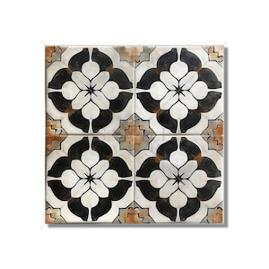 Rustic Black and Tan Ceramic Tile - Patterned Tile Backsplash - Kitchen ...
