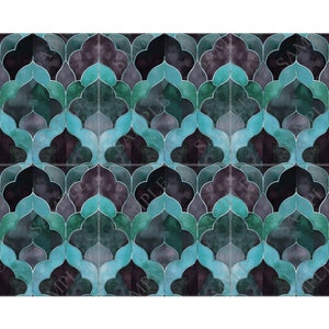 Blue Green Moroccan Ceramic Tile - Kitchen Backsplash Tile - Bathroom ...