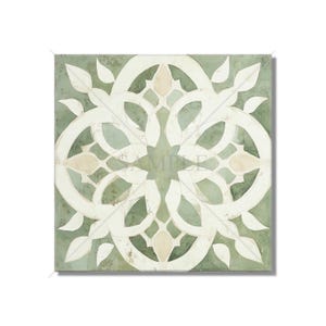 Sage Green Patterned Ceramic Tile - Green Kitchen Backsplash - Unique Ceramic Tiles - Green ...