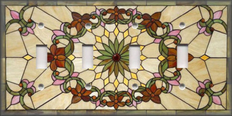 Art Nouveau Decor Stained Glass Pattern Home Decor metal - Etsy
