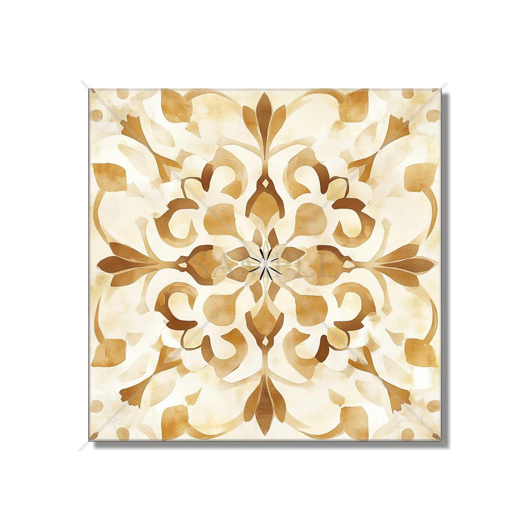 Neutral Warm Beige Tan Ceramic Tile Patterned Kitchen Backsplash Tile ...