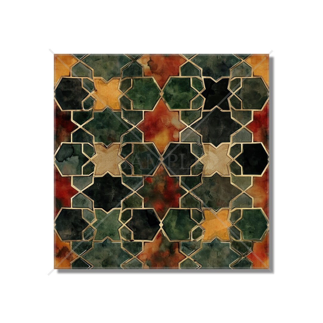 Green Copper Ceramic Tile Moroccan Kitchen Backsplash Tile - Bathroom ...