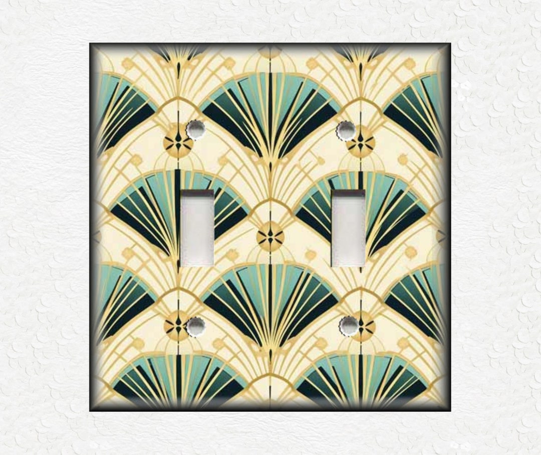 Vintage Art Deco Design Metal Light Switch Covers and Outlet Covers ...