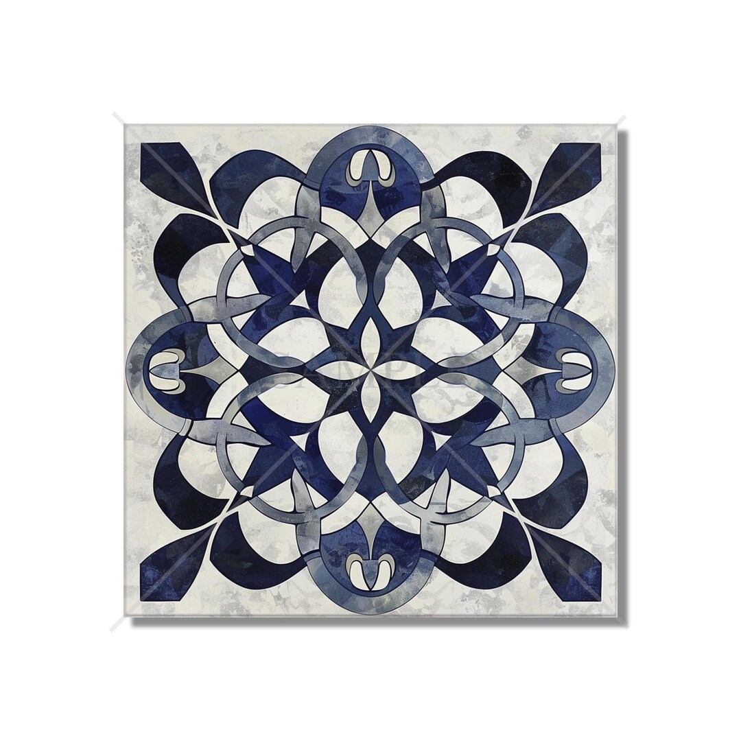 Blue Grey Ceramic Tile Vintage Moroccan Tile Design Kitchen Backsplash ...