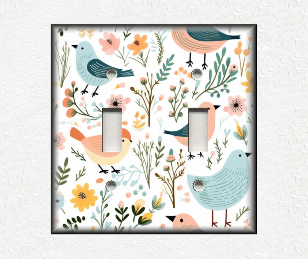Colorful Birds Design Metal Switch Plate Covers and Outlet Covers ...