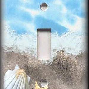 Shells on the Beach Starfish Switch Plate - Metal Light Switch Plate ...